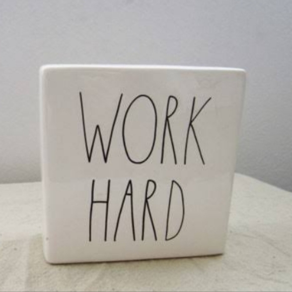Rae Dunn | Office | Rae Dunn Work Hard Be Brave Dual Sided Desk Home ...